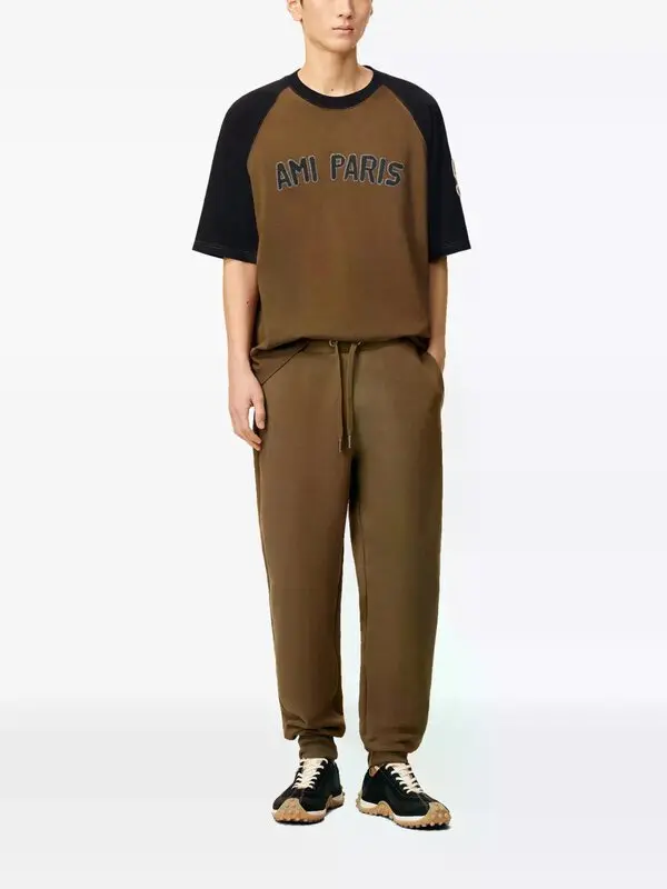 AMI Paris Two-tone Short-sleeve Cotton T-shirt