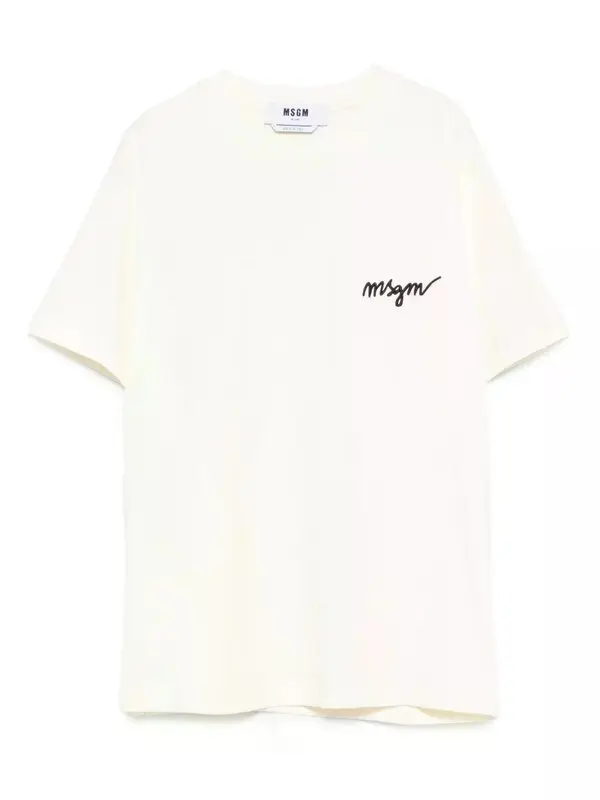 MSGM Logo-embroidered Cotton T-shirt