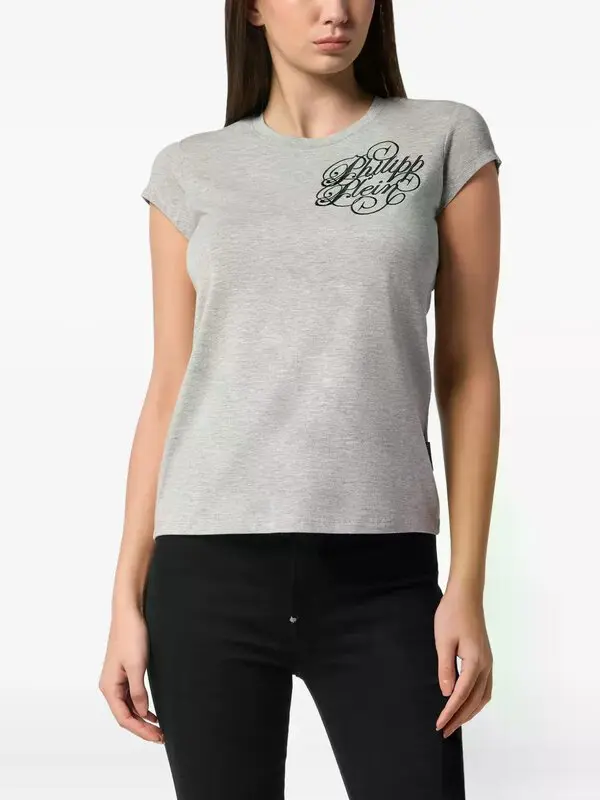 Philipp Plein Logo-embroidered T-shirt - Grey