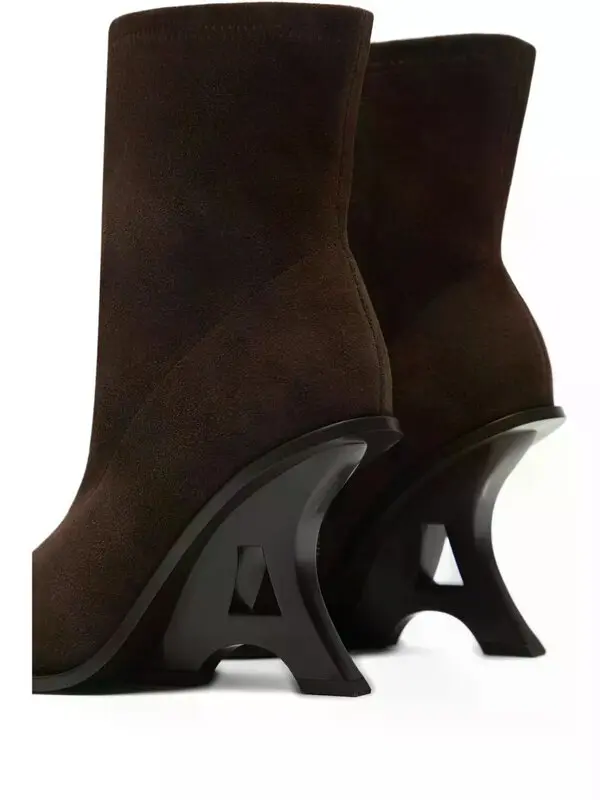 Manière De Voir L'eiffel Heeled Suede Boots - Brown
