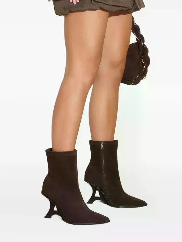 Manière De Voir L'eiffel Heeled Suede Boots - Brown