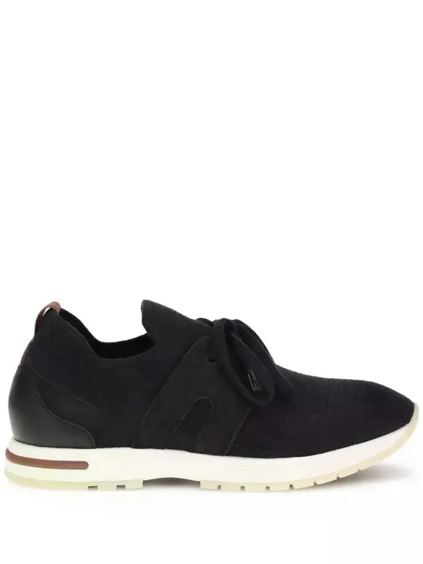 Loro Piana Suede-panel Sneakers - Black
