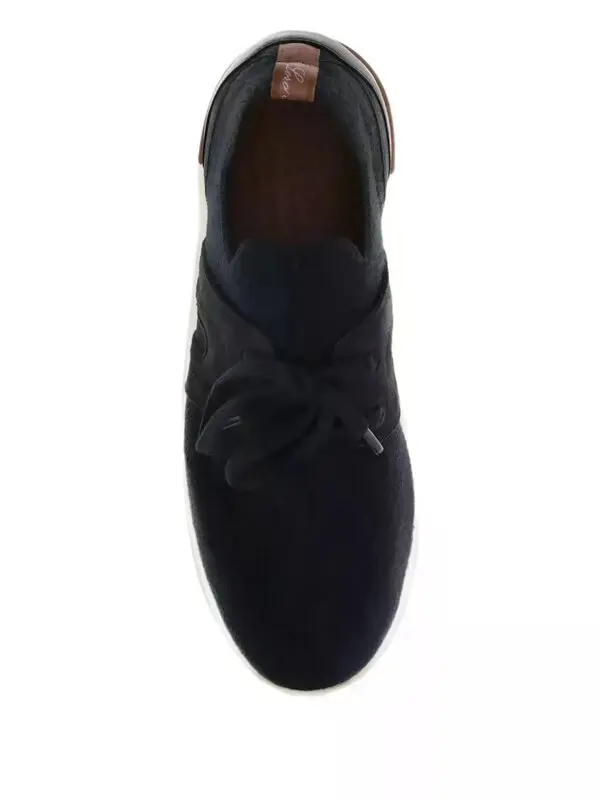 Loro Piana Suede-panel Sneakers - Black