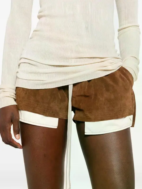 Rick Owens Drawstring Suede Shorts
