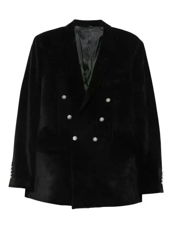 REVERES 1949 Double-breasted Velvet Jacket - Black