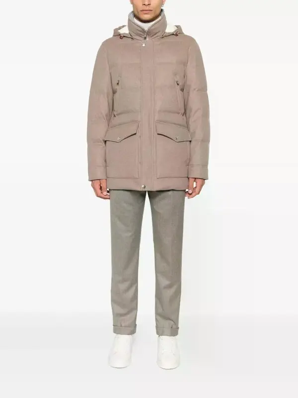 Brunello Cucinelli Wool Hooded Quilted Jacket