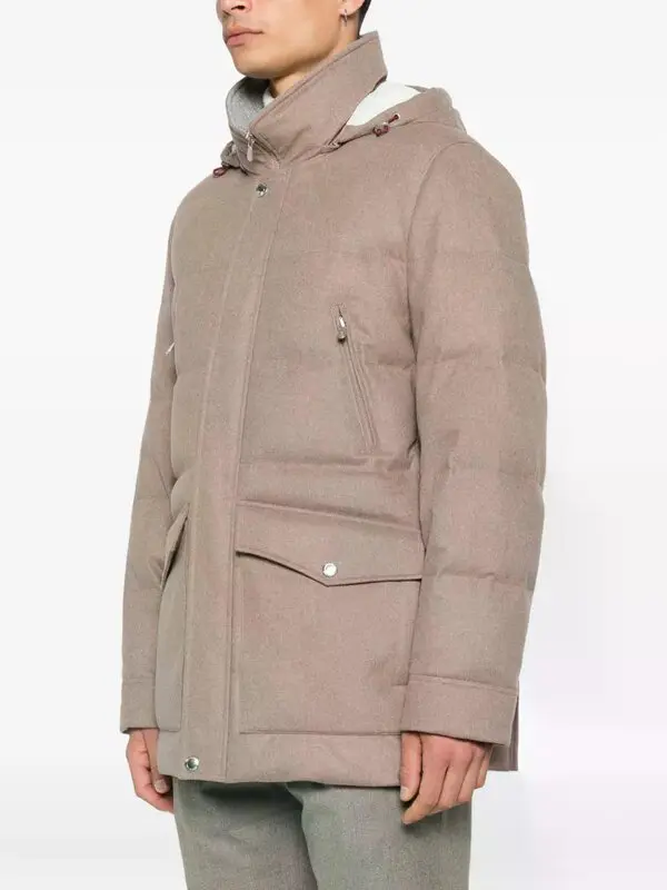 Brunello Cucinelli Wool Hooded Quilted Jacket