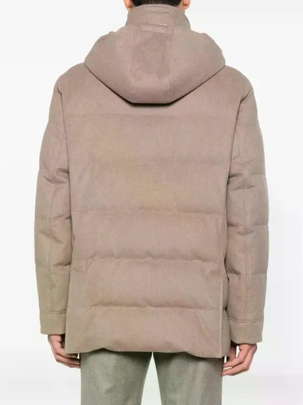 Brunello Cucinelli Wool Hooded Quilted Jacket