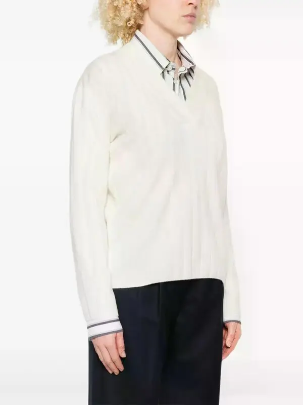 Max Mara Ribbed V-neck Sweater