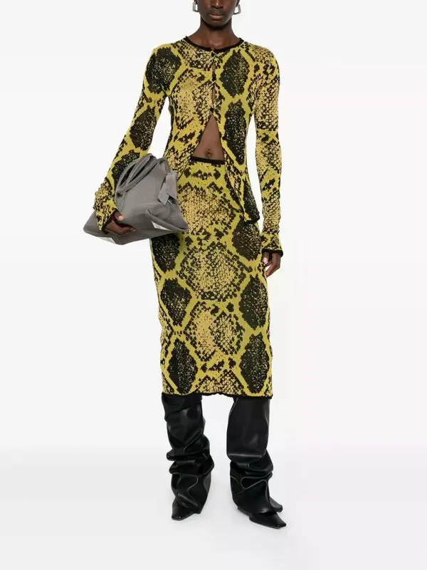 Attico Snakeskin-print Midi Skirt