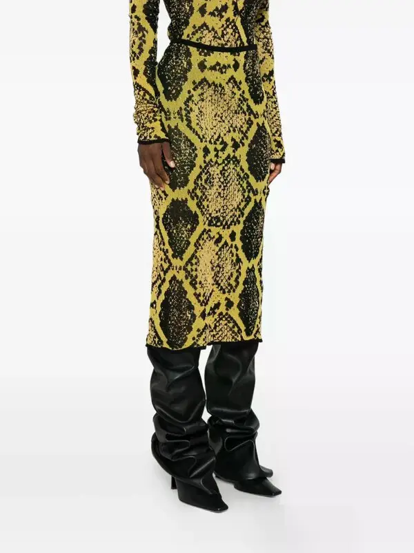 Attico Snakeskin-print Midi Skirt