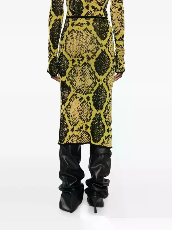 Attico Snakeskin-print Midi Skirt