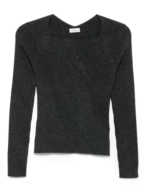 Agnona Square-neck Ribbed Sweater