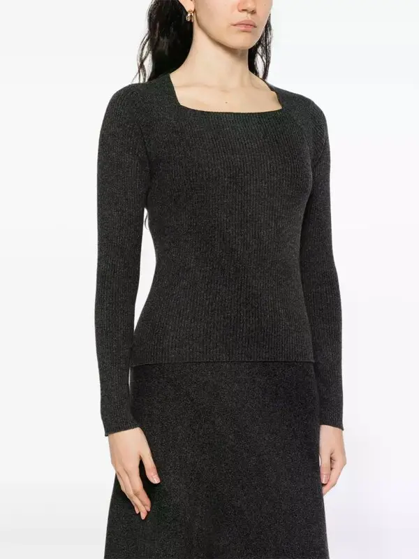 Agnona Square-neck Ribbed Sweater