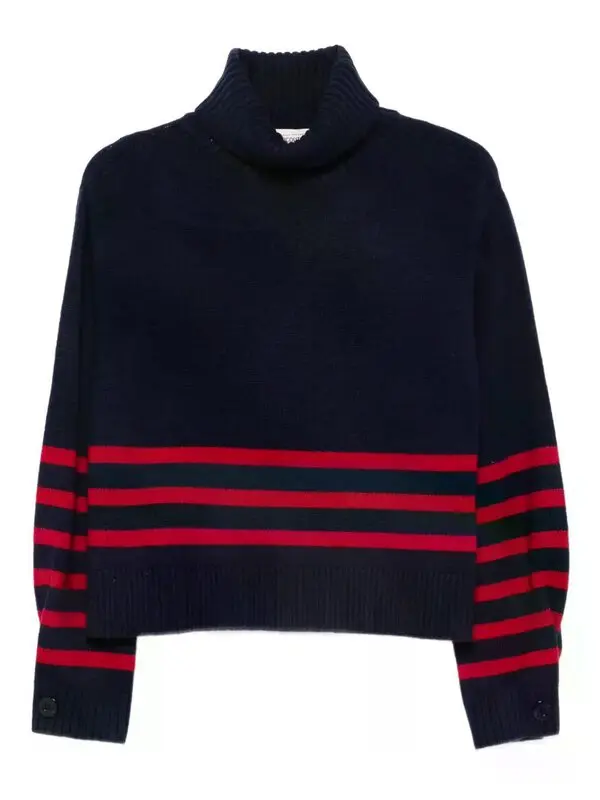 SEMICOUTURE Striped Turtleneck Sweater