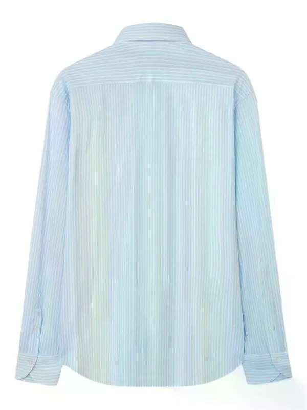 XACUS Striped Long-sleeved Shirt - Blue