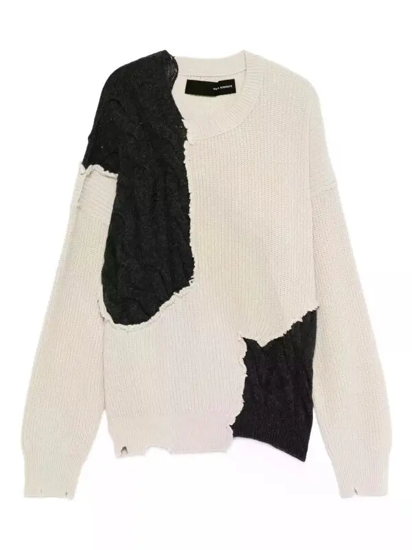 Isabel Benenato Wool Distressed Sweater
