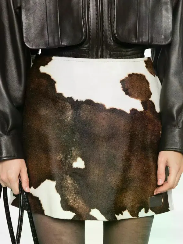 Moschino Cow-print A-line Mini Skirt