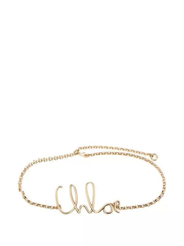 Chloé Logo-plaque Chain Belt - Gold