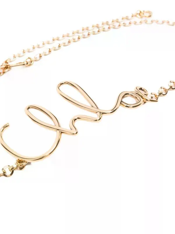 Chloé Logo-plaque Chain Belt - Gold