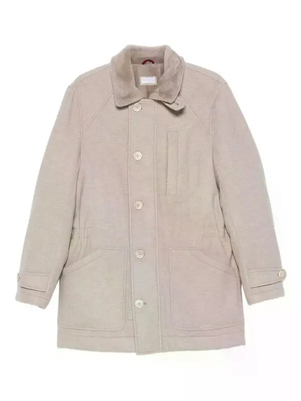 Brunello Cucinelli Trimmed-collar Single-breasted Coat