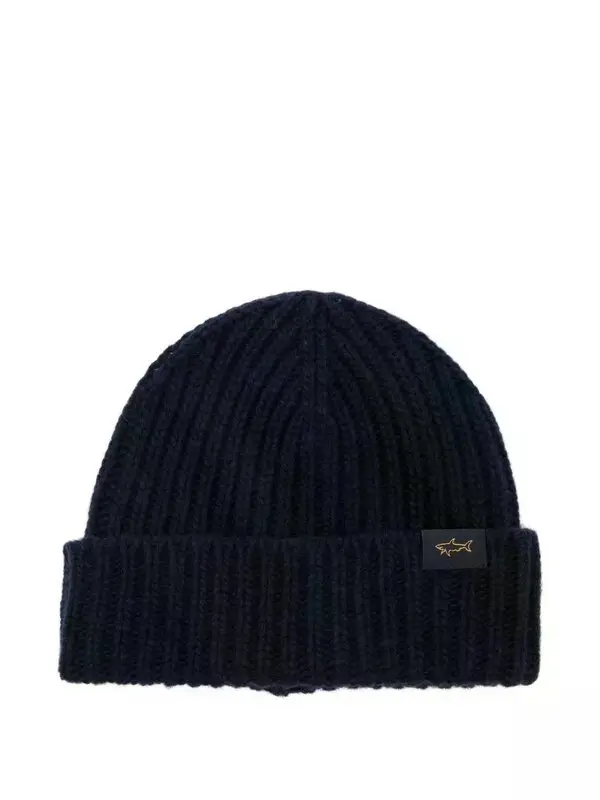 Paul & Shark Ribbed Wool-blend Beanie - Blue