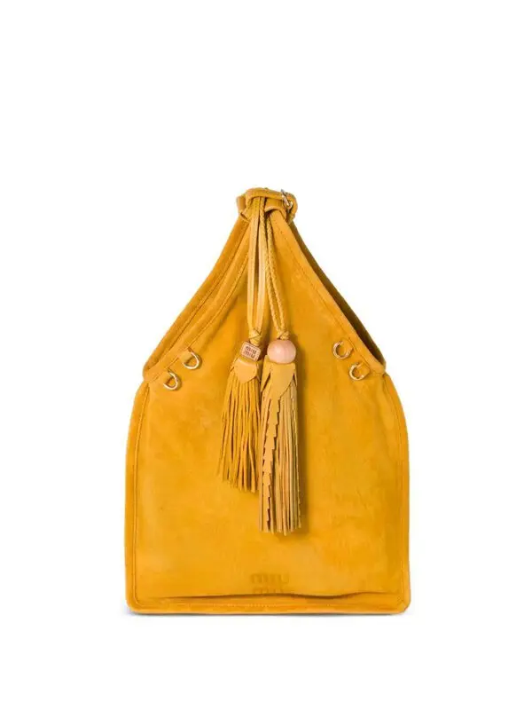 Miu Miu Tassel Leather Tote Bag