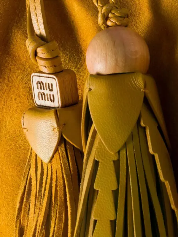 Miu Miu Tassel Leather Tote Bag