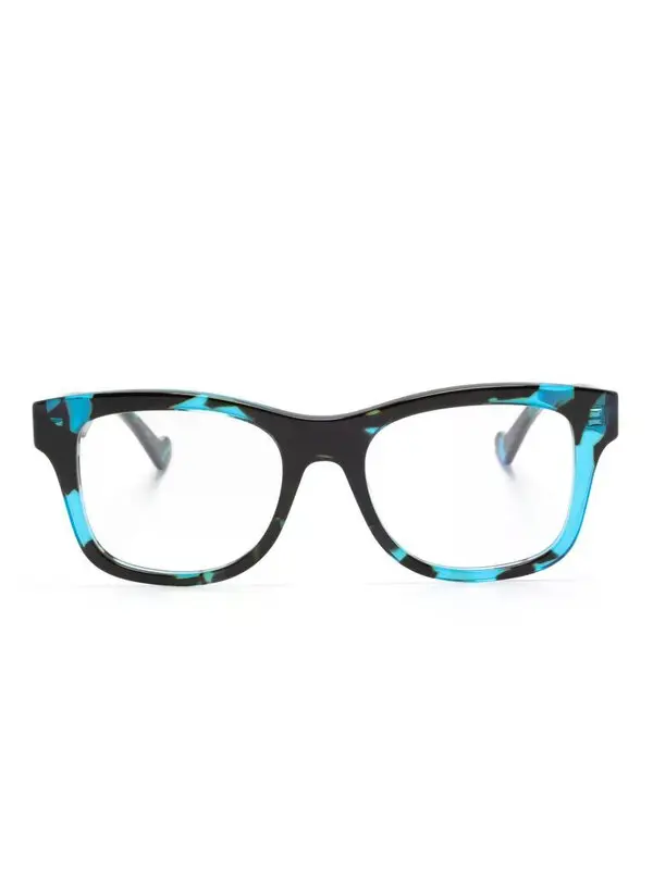 Gucci Tortoiseshell-effect Rectangle-frame Glasses - Blue