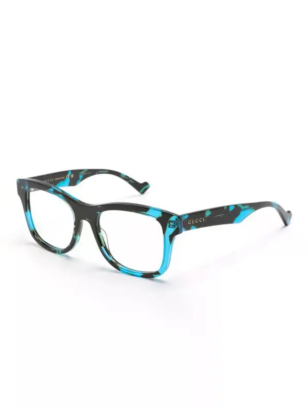 Gucci Tortoiseshell-effect Rectangle-frame Glasses
