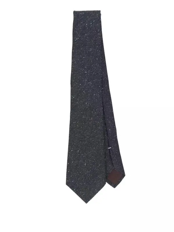 Canali Speckled Silk Neck Tie - Blue