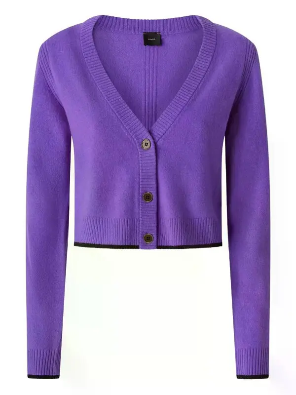 Pinko V-neck Cropped Cardigan - Purple