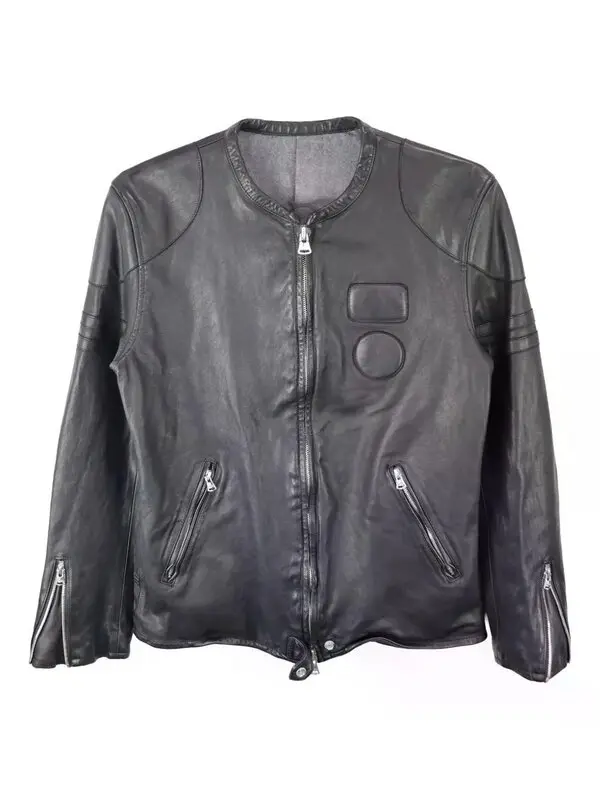 Yohji Yamamoto Embossed-logo Leather Jacket