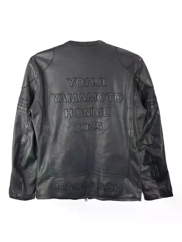 Yohji Yamamoto Embossed-logo Leather Jacket