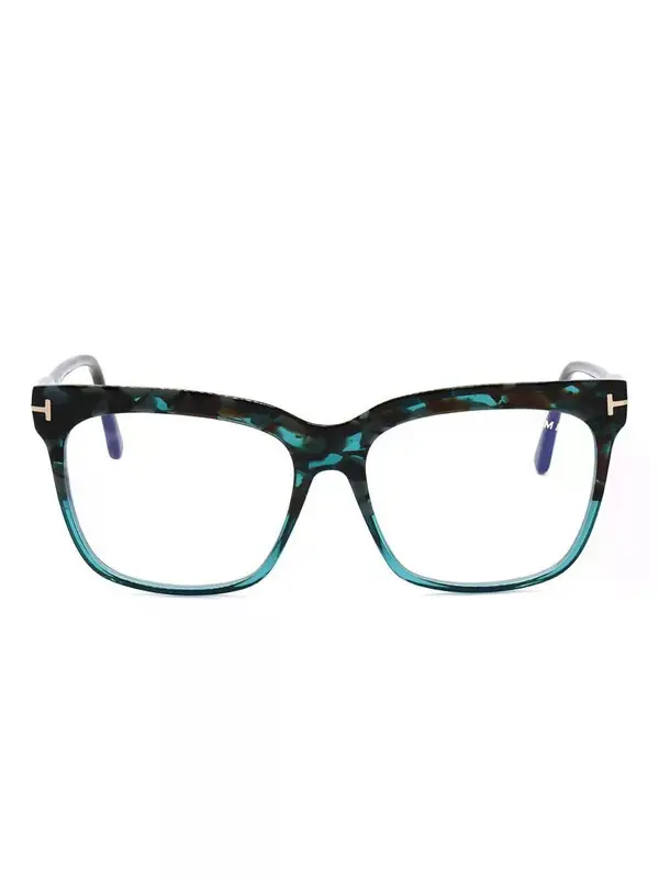 TOM FORD Tortoiseshell Square Frame Glasses - Brown
