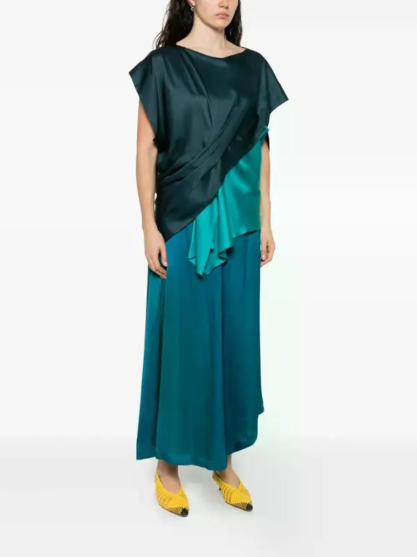 Colville Seung Draped Silk Dress - Green
