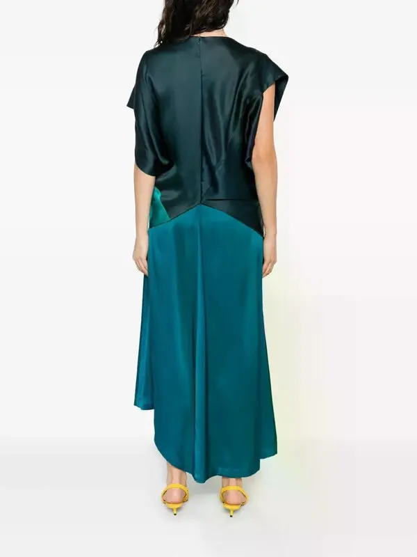 Colville Seung Draped Silk Dress - Green