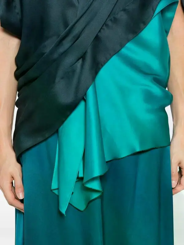 Colville Seung Draped Silk Dress - Green