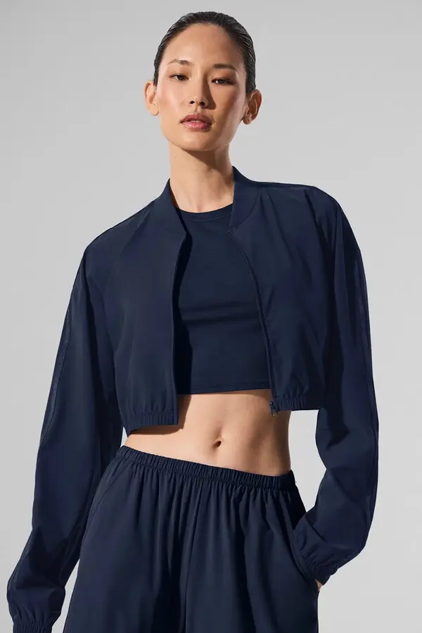 Alo Yoga Cropped Breezy Full-zip Cover Up