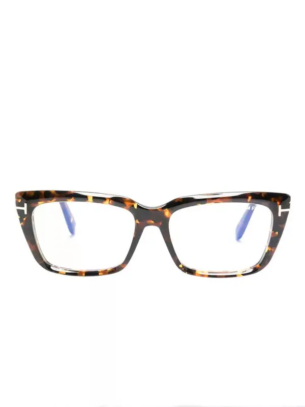 TOM FORD Rectangle-frame Glasses - Brown