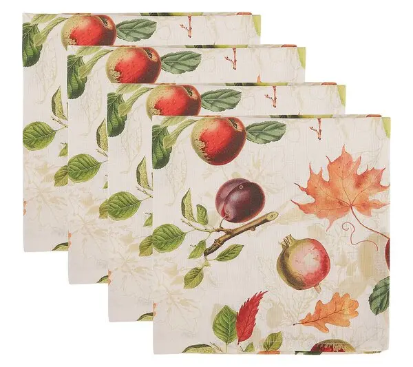 DESIGN IMPORTS Set/4 Orchard Botanical Printed Napkins - One-color