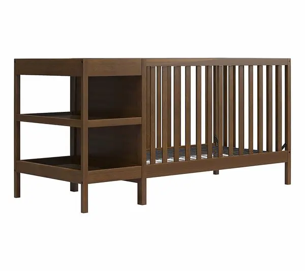 BABY RELAX Ema 3-in-1 Convertible Crib & Change R Walnut - One-color