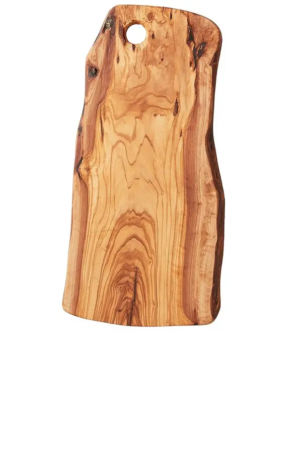 VERVE CULTURE Olivewood Charcuterie Board With Hole Handle - Brown