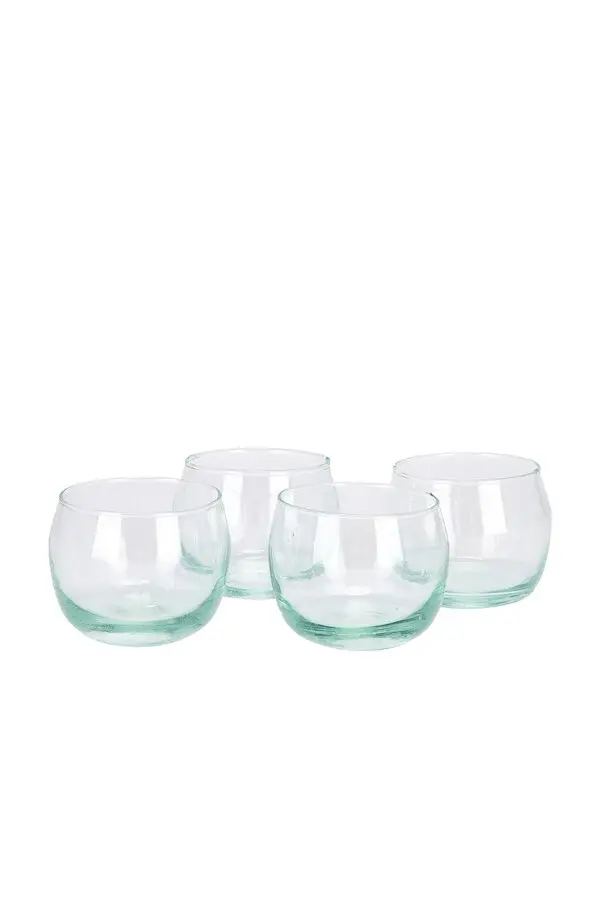 VERVE CULTURE Set Of 4 Stemless Wine Glasses - Clear