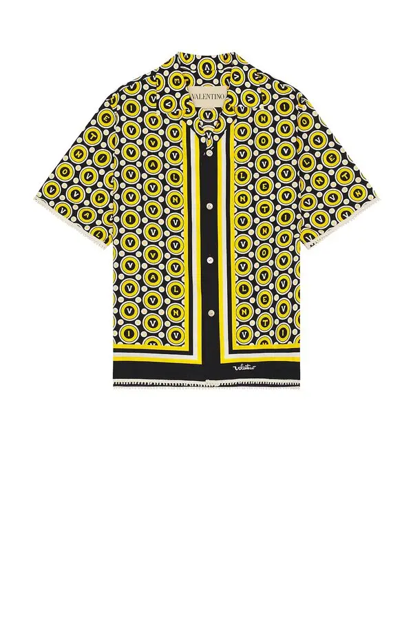Valentino Garavani Bowling Shirt In Yellow - Black & Yellow