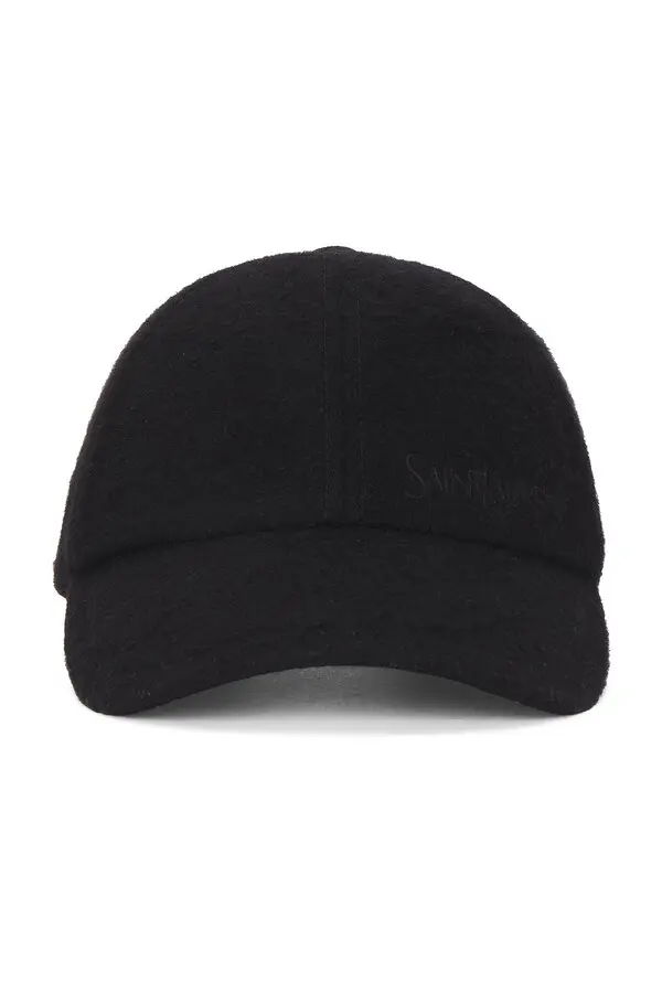 Saint Laurent Embroidered Cap - Black