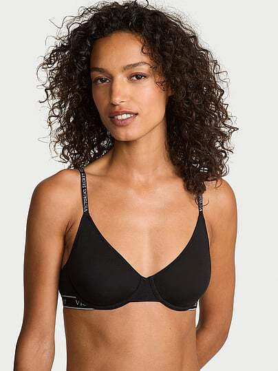 Victoria's Secret The T-shirt Ultra-fine Modal Unlined Scoop Bra - Black