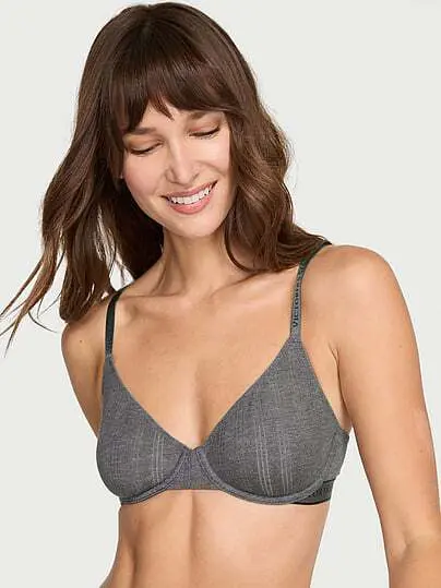 Victoria's Secret The T-shirt Ultra-fine Modal Unlined Scoop Bra - Grey