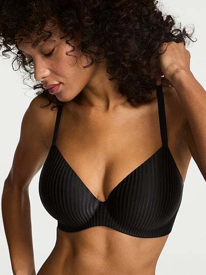 Victoria's Secret Body Victoria Flexfactor Lightly Lined Plunge Demi Bra - Black