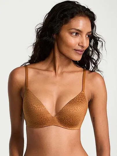Victoria's Secret Body Victoria Flexfactor Lightly Lined Plunge Demi Bra - Brown
